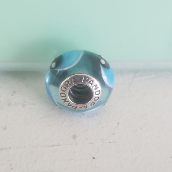 Pandora | Jewelry | Retired Pandora Blue Ladybug Murano Glass Charm ...